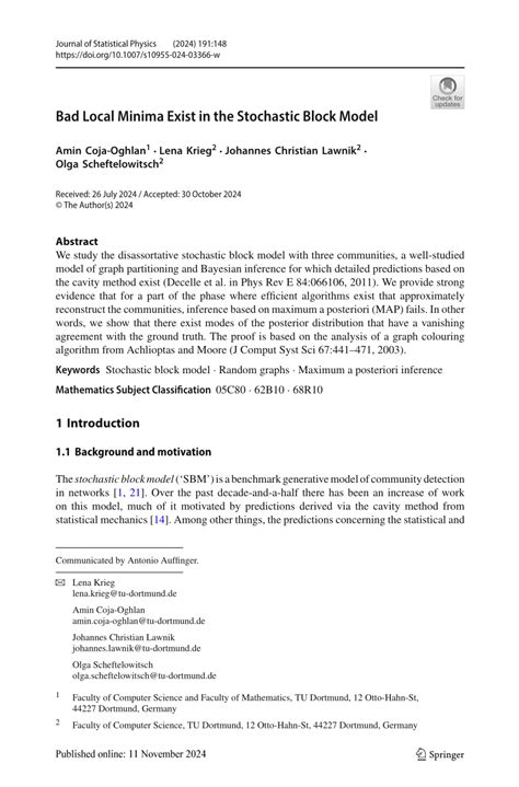 Pdf Bad Local Minima Exist In The Stochastic Block Model