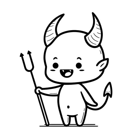 かわいい赤ちゃん悪魔 印刷可能ぬりえ無料ダウンロード