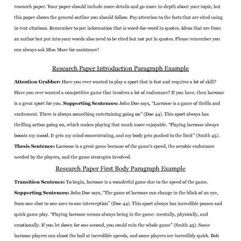 Introduction Paragraph Example Research Paper Birthday Letter