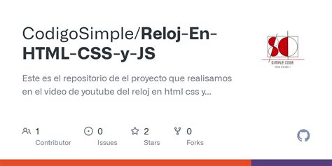 Github Codigosimplereloj En Html Css Y Js Este Es El Repositorio De