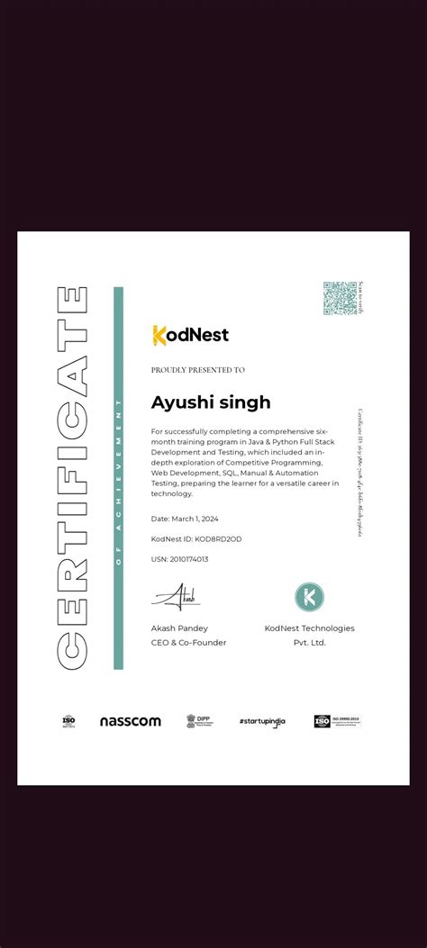 Javafullstack Pythondjango Reactjs Kodnest Newskills Ayushi Singh
