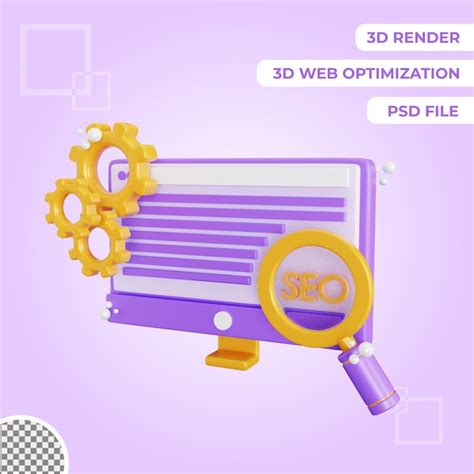 Premium Psd 3d Web Optimization Icon Isolated Object Illustration