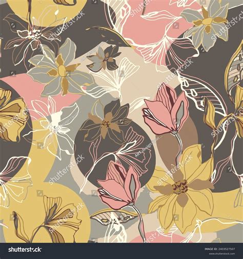 Textile Design Abstract Flowers Botanic Pattern Stock Vector Royalty Free 2403527507