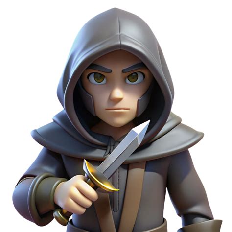 Melancholic Picturesque A Hooded Fantasy Assassin Holding A Dagger No