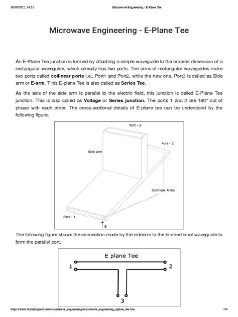 Microwave Engineering E Plane Tee Pdf Electrical Engineering Electronics