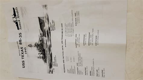 Rop Samek Models Uss Texas Battleship Bb35 1945 1 700 Resin Kit New 4555396460