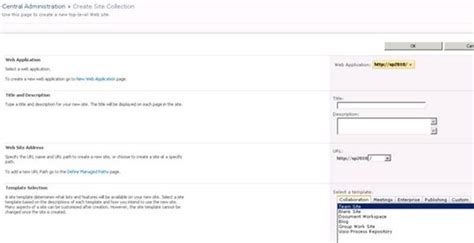 Creating Your First Web Application Site Collection In SharePoint