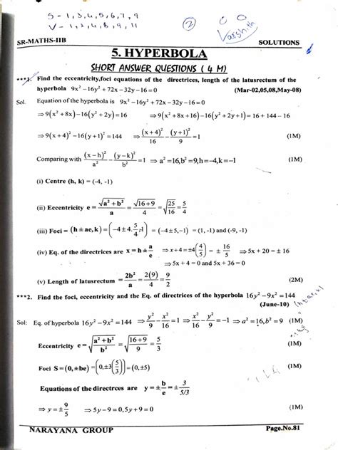 Hyperbola Pdf Algebraic Geometry Geometric Shapes