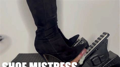 Driving Pedal Pumping You In My Pedal Box With Otk Suede Stiletto Heeled Boots Shoe Mistress