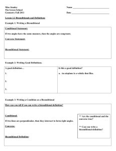 Biconditional Statements Worksheet Geometry