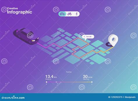 Creative Ui Ux Design Of Navigate App Infographic Vector Illustration
