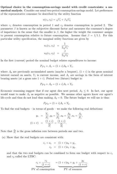 Optimal Choice In The Consumption Savings Model With