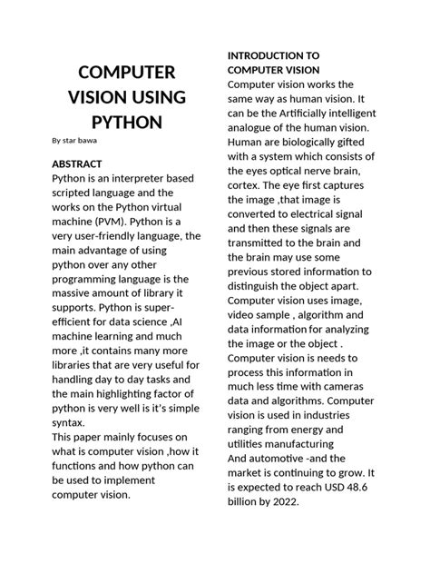 Computer Vision Research Pdf Computer Vision Machine Learning