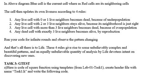 Task 2 Game Of Life Introduction To Life Game Of Chegg