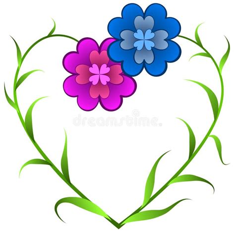 Flowers Forming Heart Shape Stock Vector Illustration Of Friendship Emotion 12135611