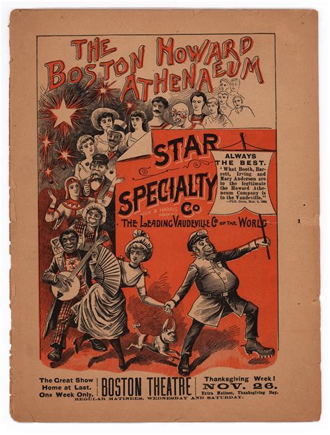 The Boston Howard Athenaeum Star Specialty Co The Leading Vaudeville Co Of The World