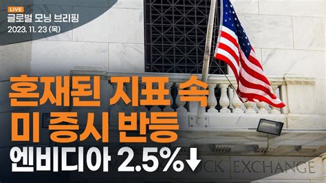 글로벌모닝브리핑 미 증시 경제지표 소화 속 연휴 앞두고 상승 마감ㅣ20231123목 Youtube