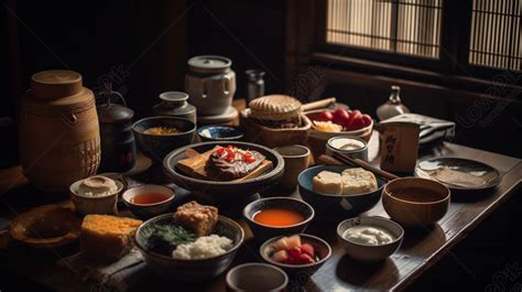 차와 다양한 요리가 가득한 나무 테이블 테이블 배경 가득 배경 나무 접시 배경 이미지 Hd 테이블 가득 나무 접시 배경 사진 무료 다운로드 Lovepik