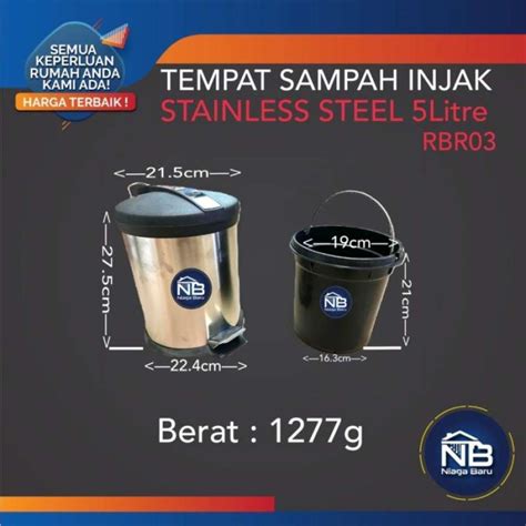Promo Tempat Sampah Tong Sampah 5 Liter Stainless Injak Rubbish Bin Diskon 25 Di Seller Aman