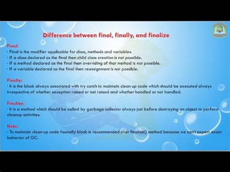 What Is Difference Between Final Vs Finally And Finalize Core Java