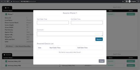Device Reservation