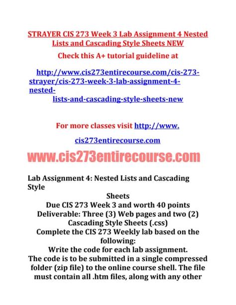 strayer cis 273 week 3 lab assignment 4 nested lists and cascading
