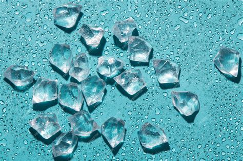 상위 뷰 얼음 조각 정물 무료 사진