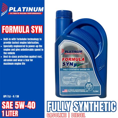 Platinum Fully Synthetic Engine Oil Api Cj 4 Sn 5w40 Gas And Diesel
