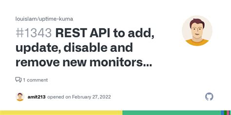 rest api to add update disable and remove new monitors dynamically