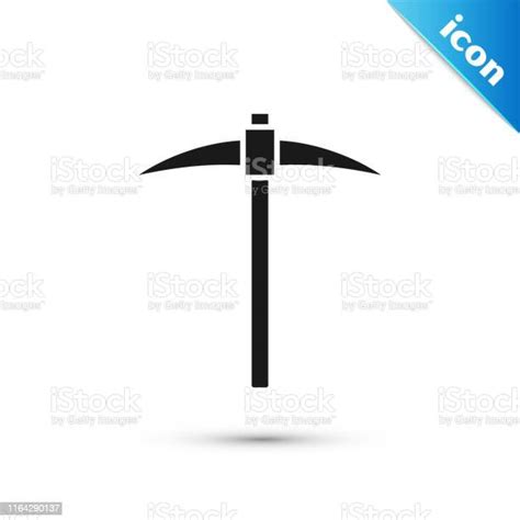 흰색 배경에 격리 된 검은 곡괭이 아이콘입니다 블록 체인 기술 암호 화폐 마이닝 비트 코인 디지털 머니 마켓 암호 코인 지갑 벡터 일러스트레이션 개념에 대한 스톡 벡터 아트