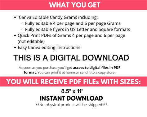 Editable Valentines Day Candy Gram Form Valentine School Fundraiser
