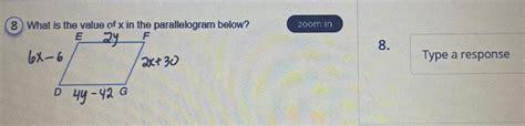 [answered] 8 What Is The Value Of X In The Parallelogram Below E F 24 Kunduz
