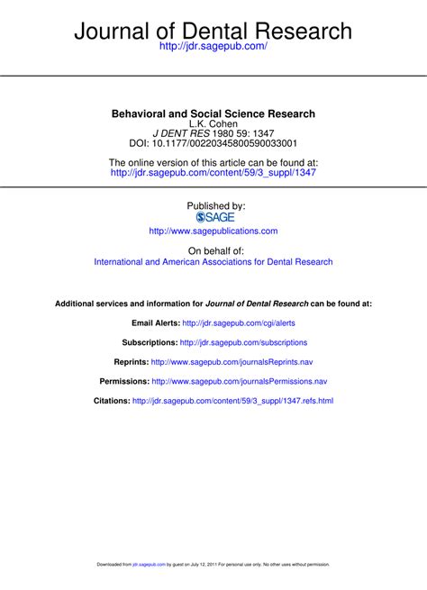 Pdf Behavioral And Social Science Research