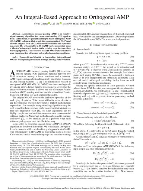Pdf An Integral Based Approach To Orthogonal Amp