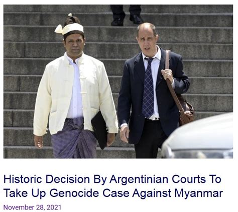 အာဂျင်တီးနား ဖမ်းဝရမ်း အမှုကိစ္စကို “ရိုဟင်ဂျာ ဂျီနိုဆိုက်” မှုဖြစ်ကြောင်းပင် သိရှိကြဟန်မတူပ