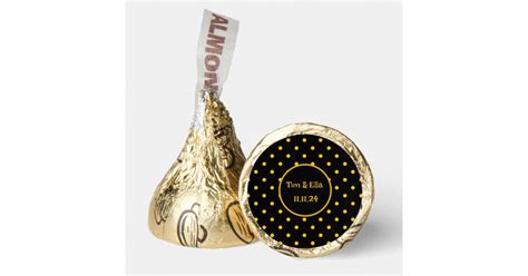 Black Gold Polka Dots Personalized Hershey®s Kisses® Zazzle