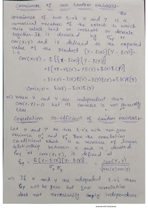 Covariance And Correlation Of Bivariate Random Variables Operating Systems Studocu