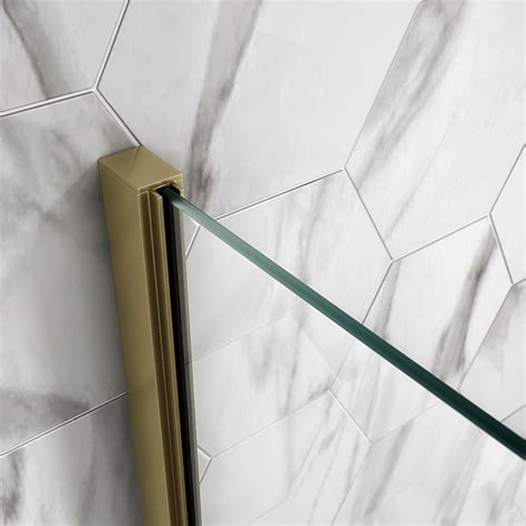 Arezzo Brushed Brass 10mm Glass 1700 X 700 Wet Room Inc Screen Side
