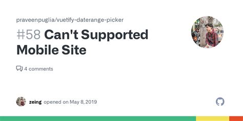 Can T Supported Mobile Site Issue 58 Praveenpuglia Vuetify Daterange Picker GitHub