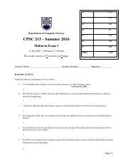 CPSC 213 MT1 Solutions 1 12 2 18 3 10 4 8 5 12 CPSC 213 Summer 2016 6 10 Midterm