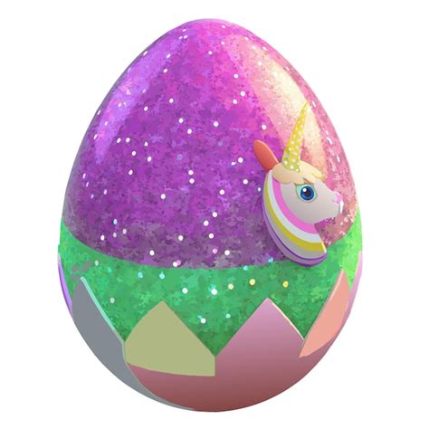 Premium Vector A Painted Egg With A Unicorn On The Top