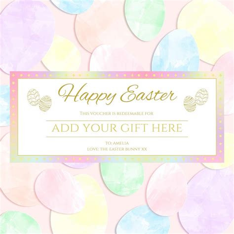 Easter Voucher Easter T Voucher Easter Coupon Editable Easter