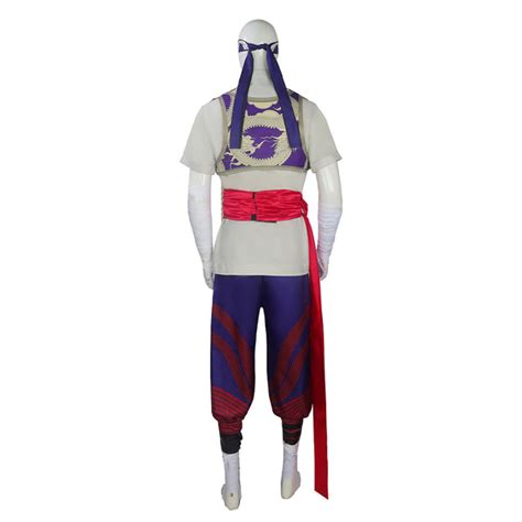 Mortal Kombat Fire God Liu Kang Grey Outfit Cosplay Costume Halloween