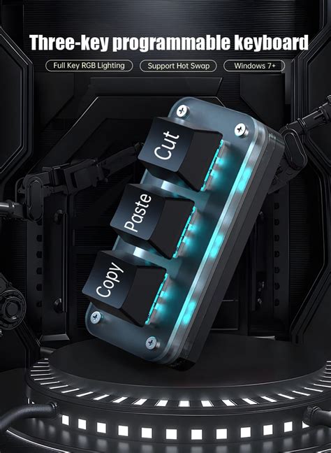 Rgb 3 Key Macro Mini Keyboard For Photoshop Gaming Hotswap Keypad Co