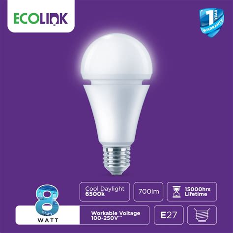 Ecolink Lampu Led Emergency Rechargeable 8w 11w Putih 8 Watt 11 Watt