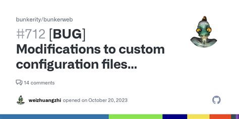 Bug Modifications To Custom Configuration Files Cannot Take Effect