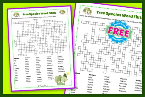 Tree Species Word Fill In Puzzle Puzzle Cheer