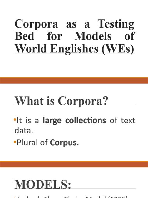 Corpora As A Testing Bed For Models Of Pdf Second Language