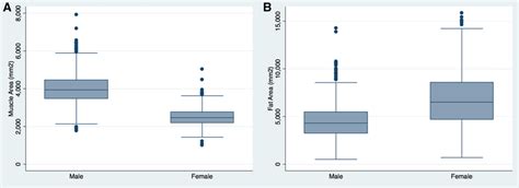 Sex Differences In Body Composition A Pectoralis Muscle Area And B Download Scientific