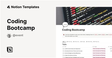 Coding Bootcamp Template By Event Planning Checklist Notion Marketplace